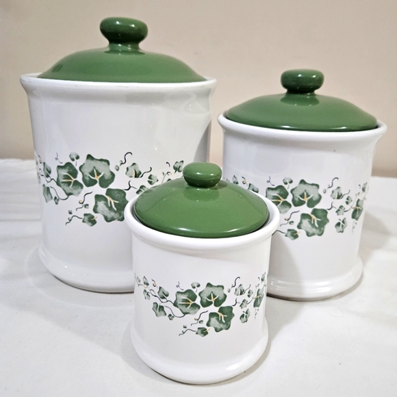 Corelle | Kitchen | Vintage Ceramic Corelle Canisters | Poshmark